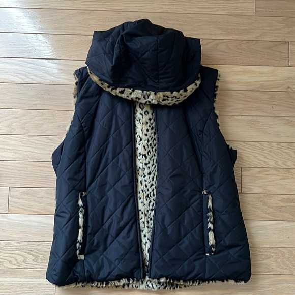 Kristen Blake | Jackets & Coats | Reversible Vest In Black Quiltcheetah ...